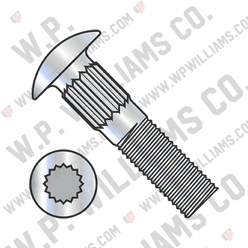 Ribbed Neck Carriage Bolt Fully Threaded Zinc – W.P. Williams Company