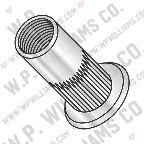 Flat Head Ribbed Threaded Insert Rivet Nut Aluminum Cleaned and Polish ...